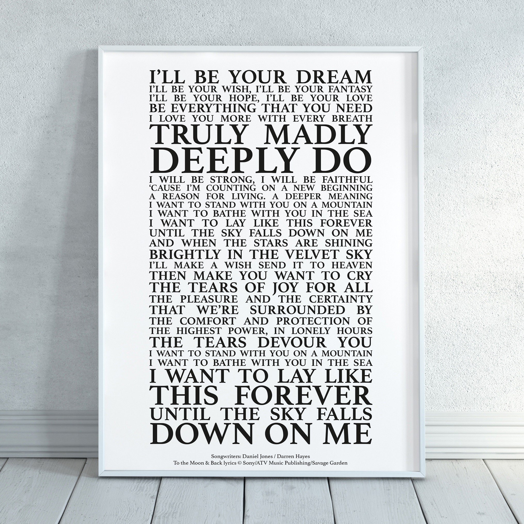 Truly Madly Deeply Song Lyrics Print Official Licensed Print Etsy truly-madly-deeply-song-lyrics-print-official-licensed-print-etsy