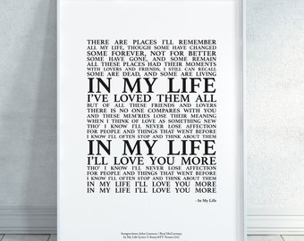 In My Life Poster | Etsy