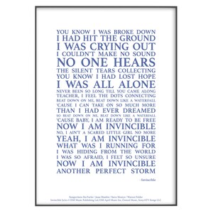 Invincible Song Lyrics Print Official Licensed Print Poster unframed ...