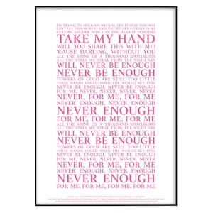 Never Enough the Greatest Showman Song Lyrics Print Official Licensed ...