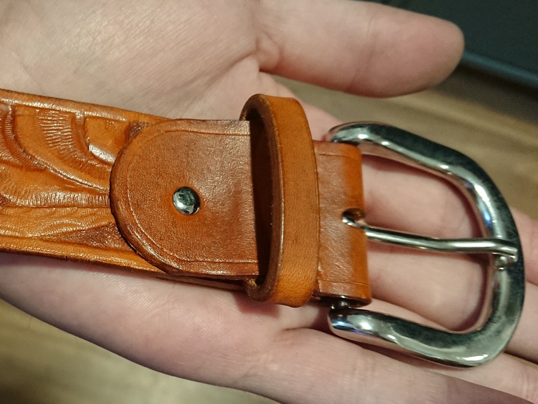 Tooled Leather Belt, Engraved Belt, Gift Belt, Custom Leather Belt - Etsy