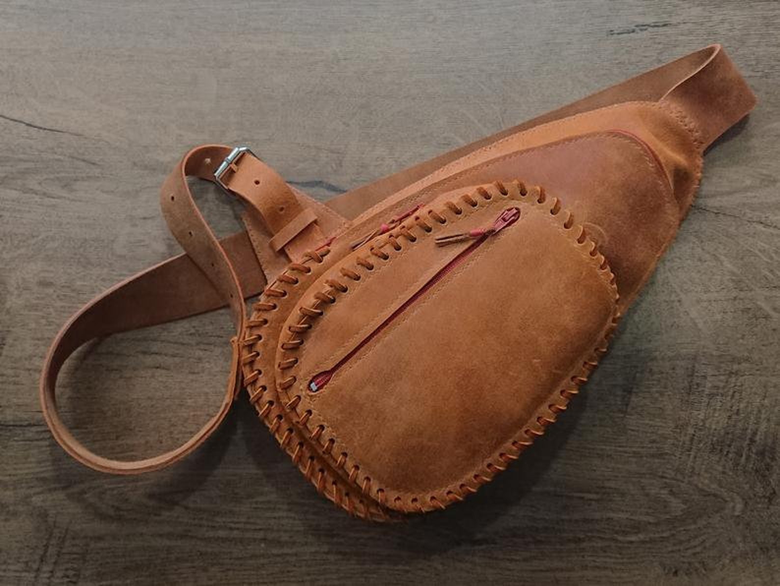 Laced Suede Sling-bag Pattern - Suede Slingbag Pattern - Leather ...