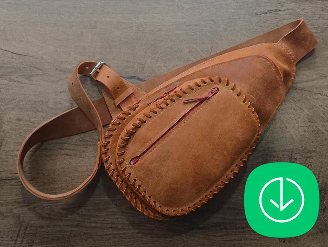 Laced Suede Sling-bag Pattern - Suede Slingbag Pattern - Leather ...