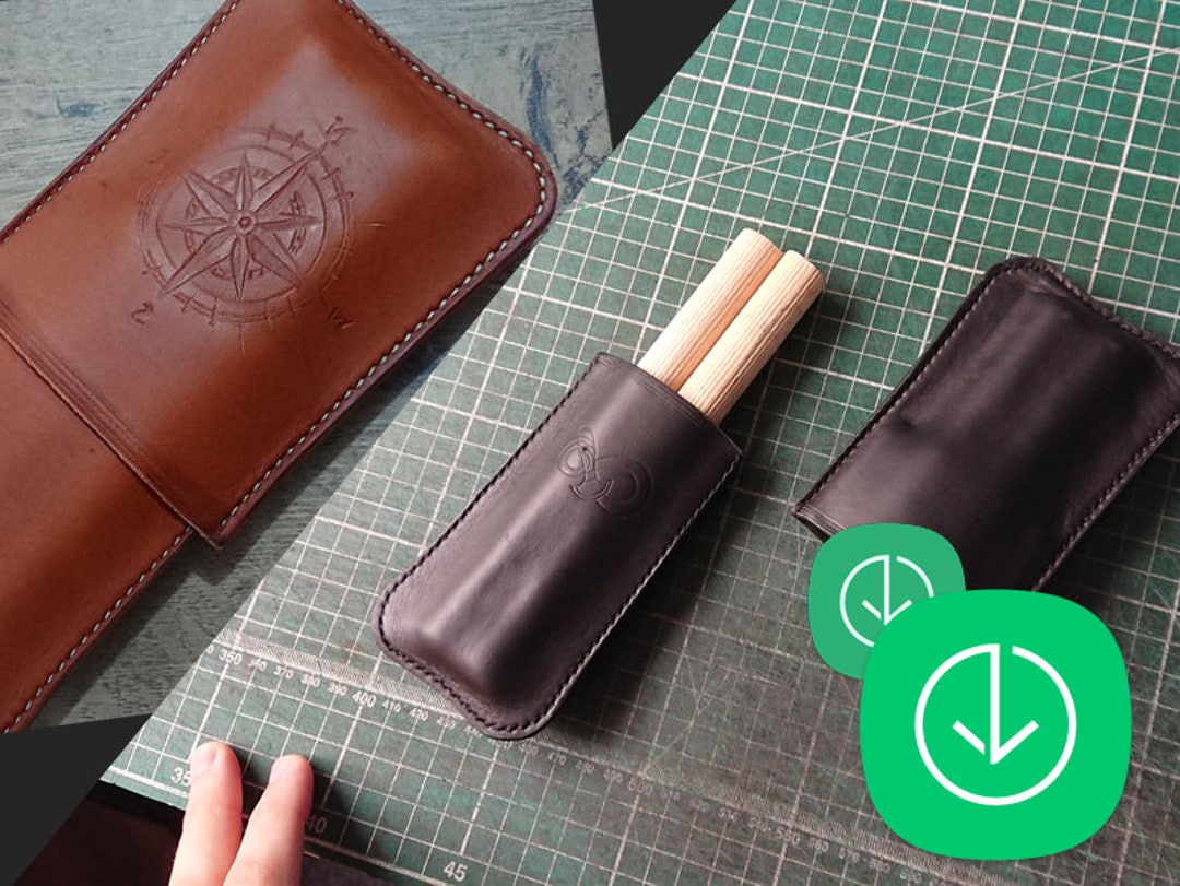 2in1 Cigar Case Template - Different Sizes - Leather Pattern - Leather ...