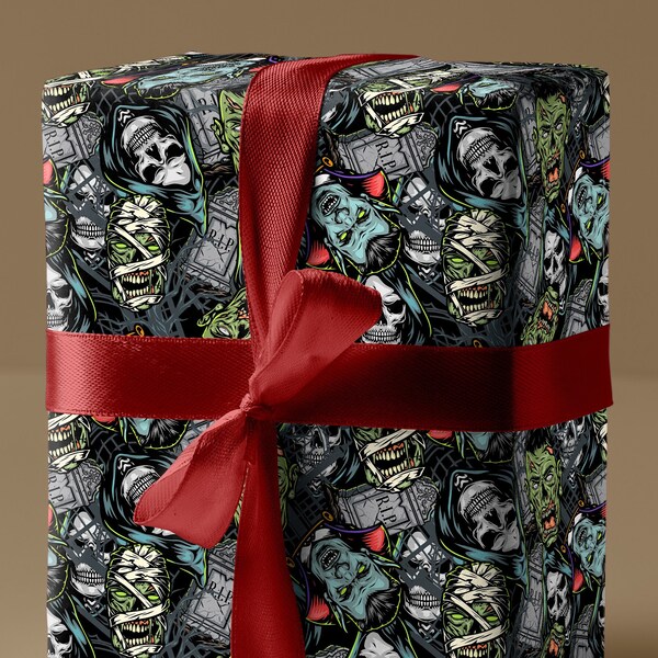 Spooky Wrapping Paper - Etsy