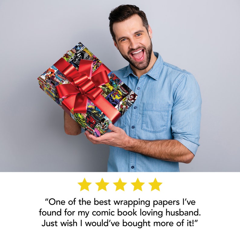Classic Comics Gift Wrapping Paper for Comic Book Fans Birthday, Spider ...