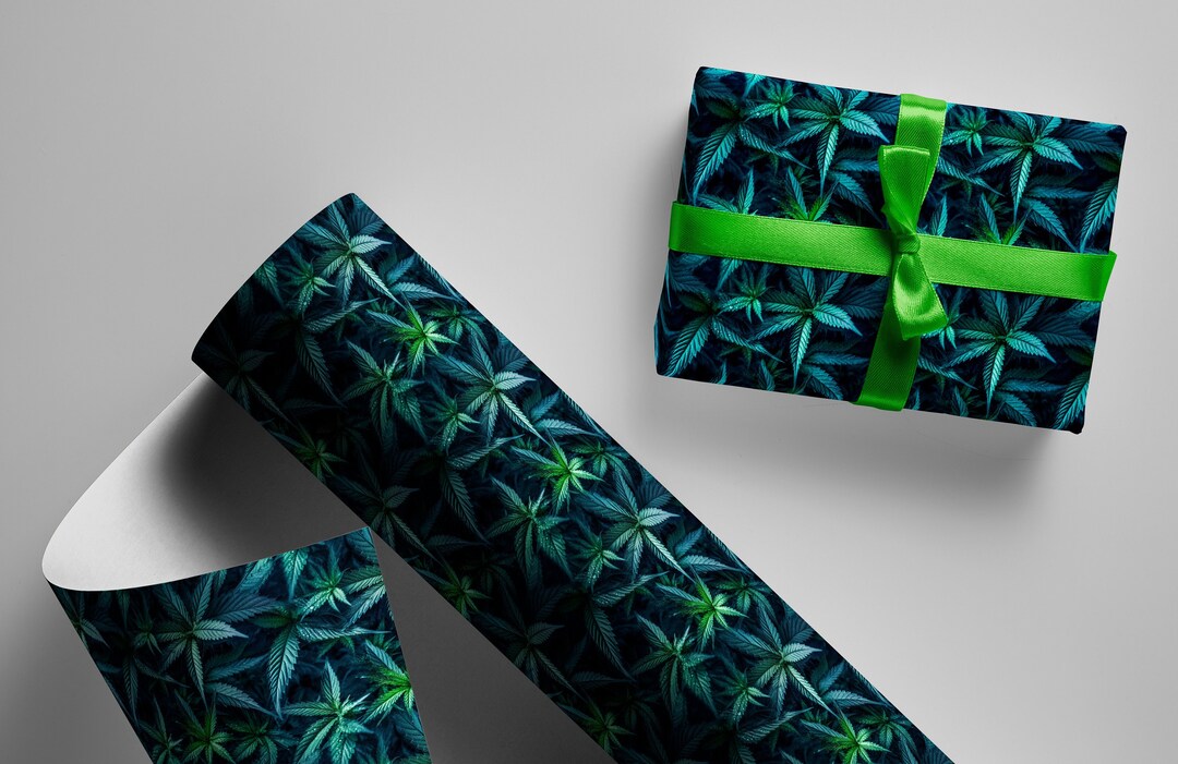 Cannabis Leaves Pattern Wrapping Paper Humor Adult Gift Packaging - Etsy