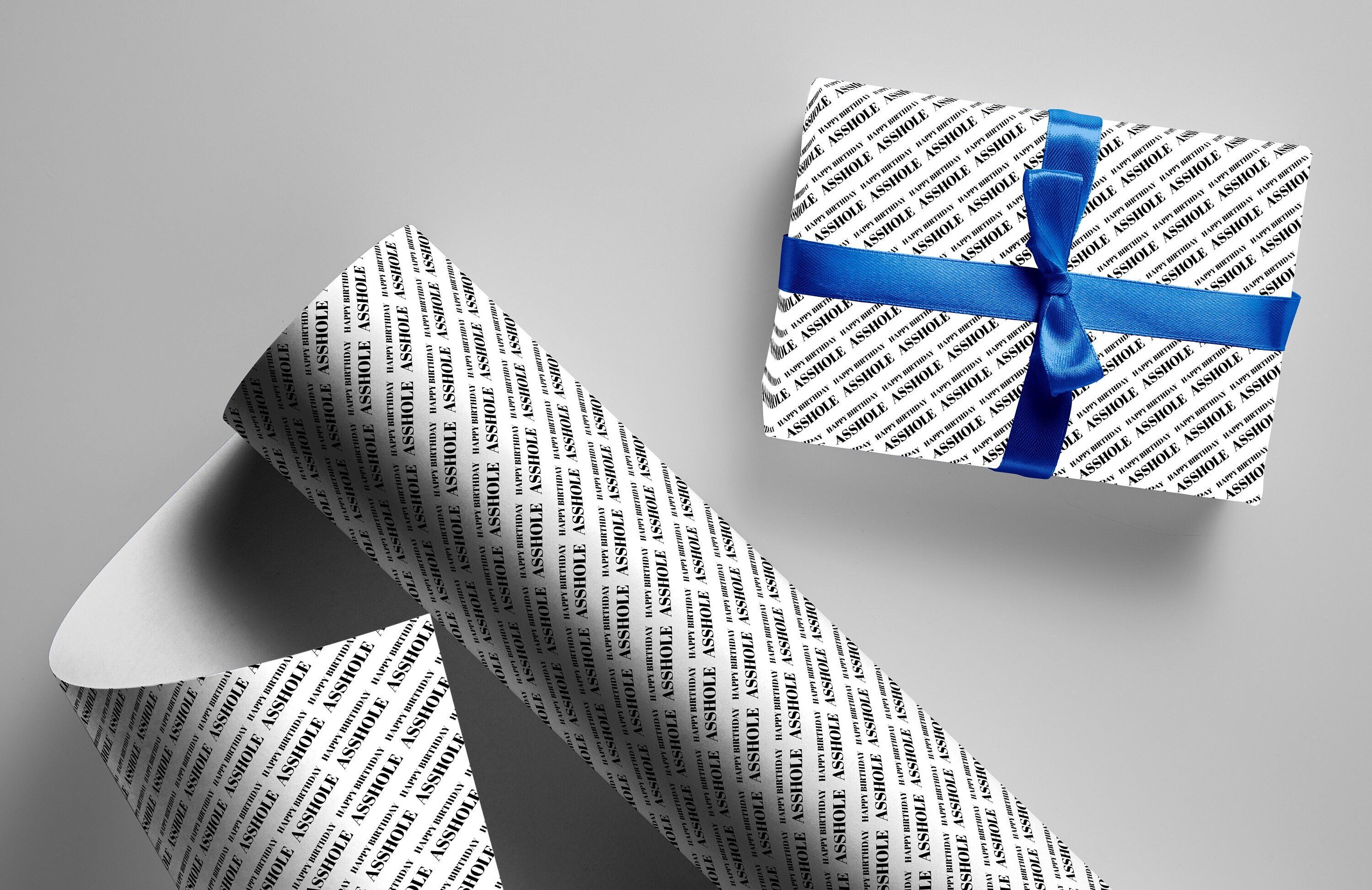 Happy Birthday Asshole Wrapping Paper Funny Humor Ts Etsy