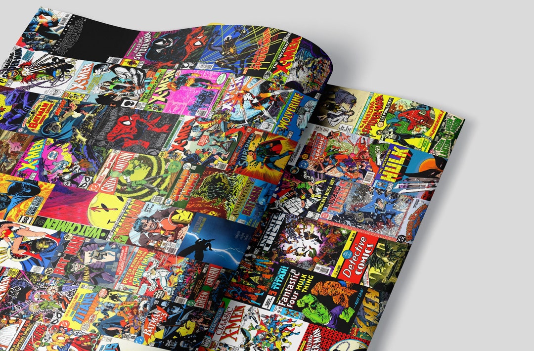 Classic Comics Covers Gift Wrapping Paper for Any Occasion Spider Man ...