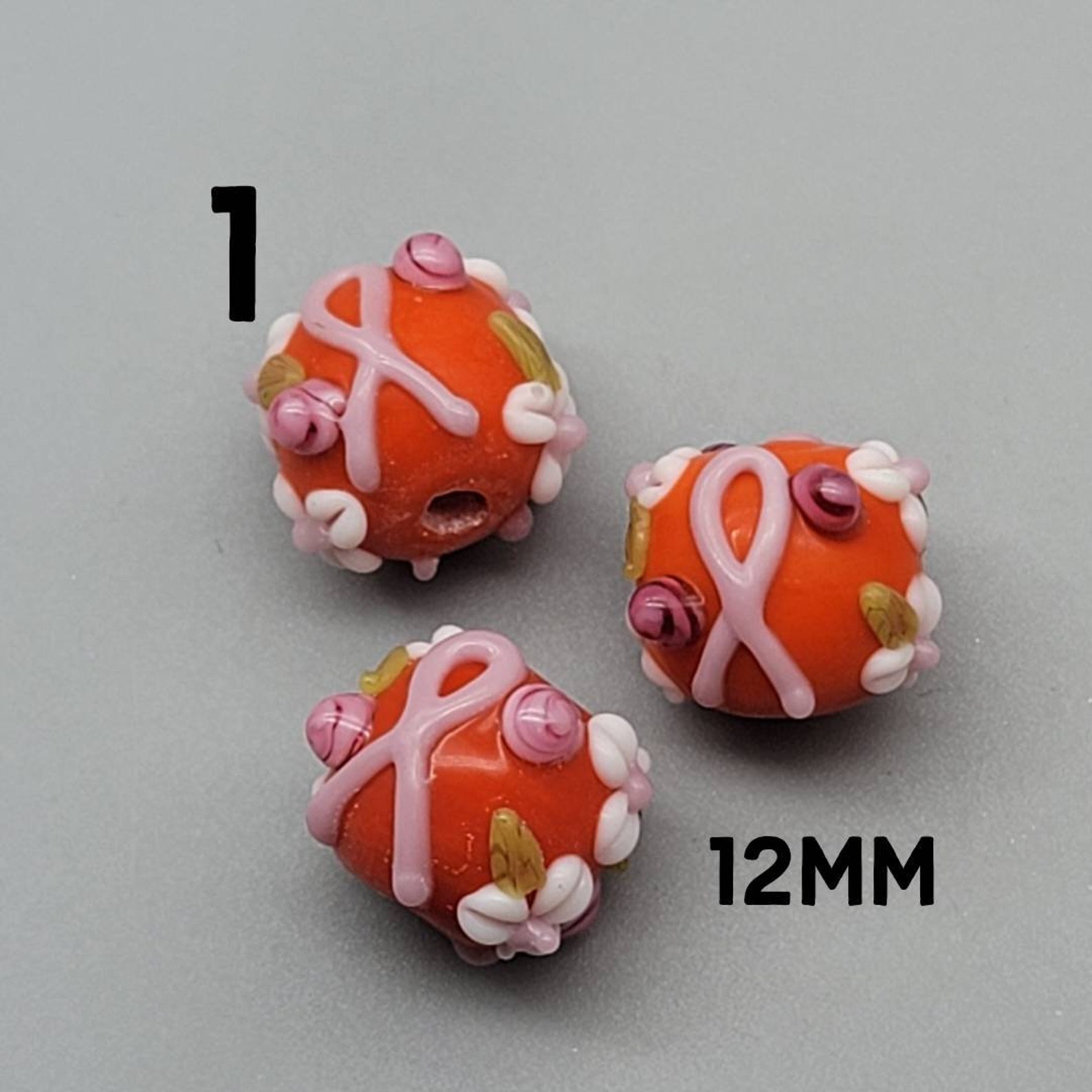 Choice of Breast Cancer Awareness Top Quality Handmade Lampwork Beads ...