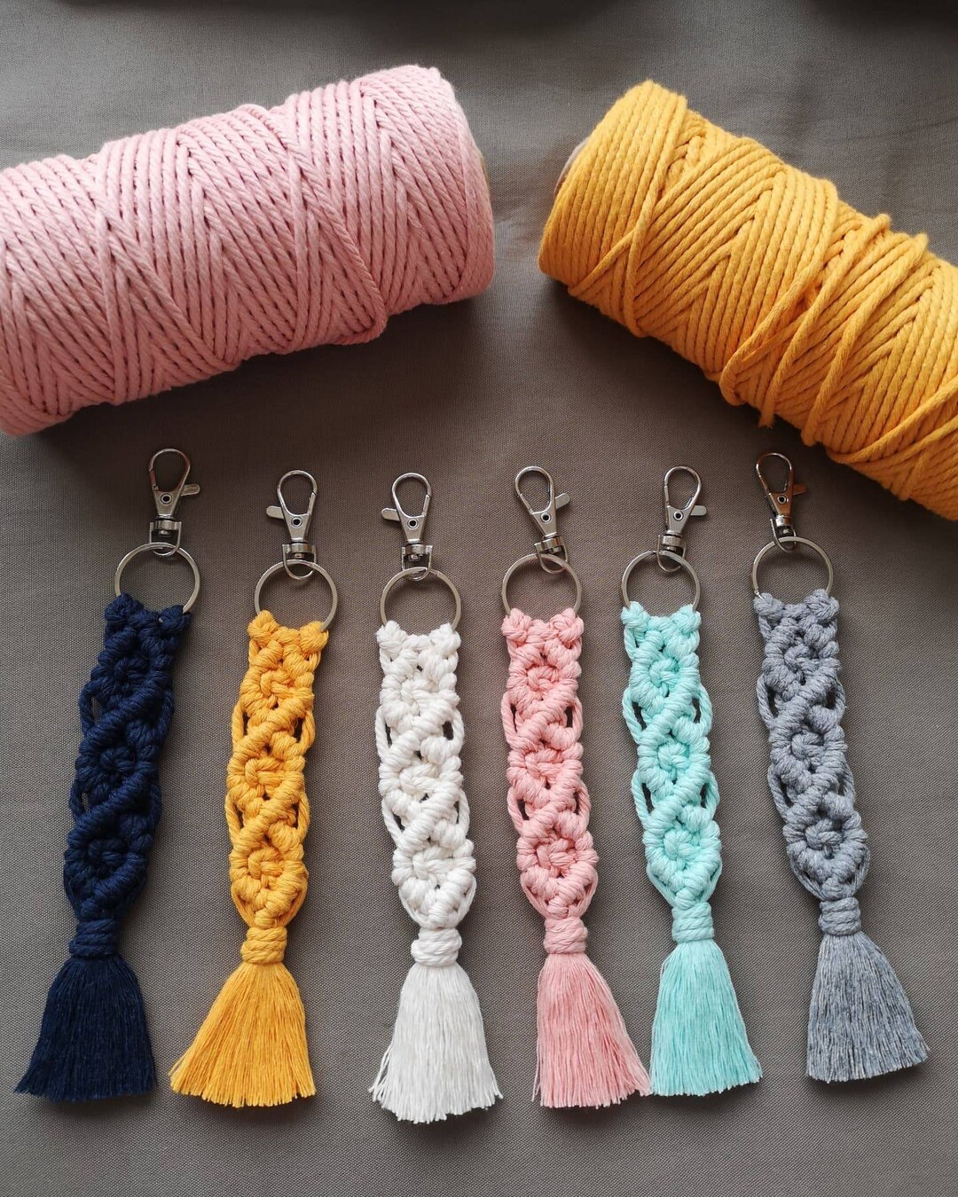 Personalized Macramé Key Rings. Personalized Gift for Teacher or Atsem ...