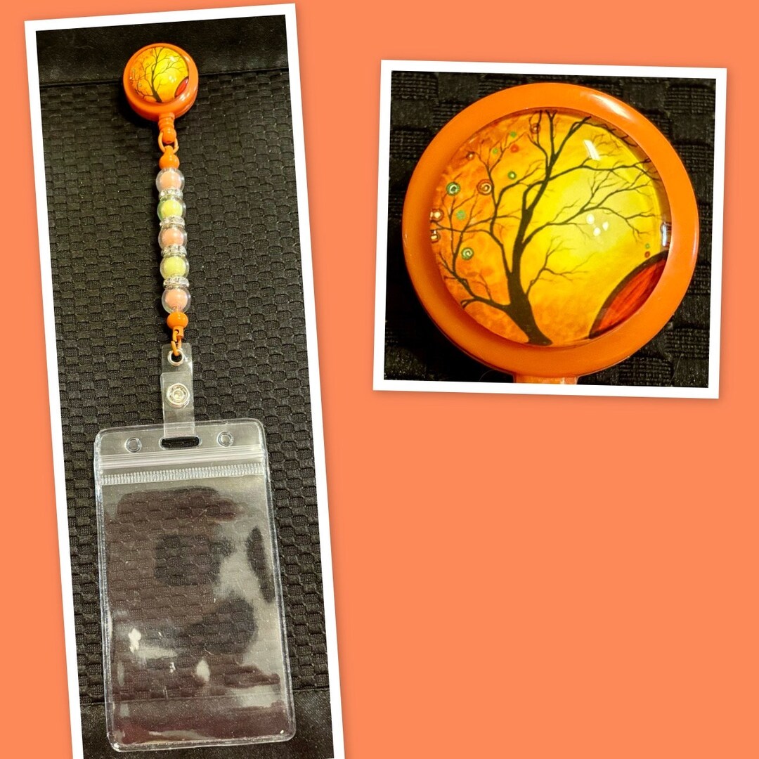 Tree of Life Retractable Beaded Badge Holders, ID Badge Holder - Etsy