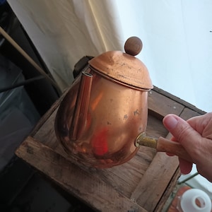 Vintage TAGUS Copper Espresso Pot Coffee Wood Handle - Etsy