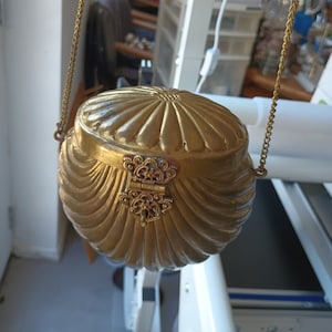 Antique Brass Clamshell Purse Lined With Royal Purple Velvet - Etsy