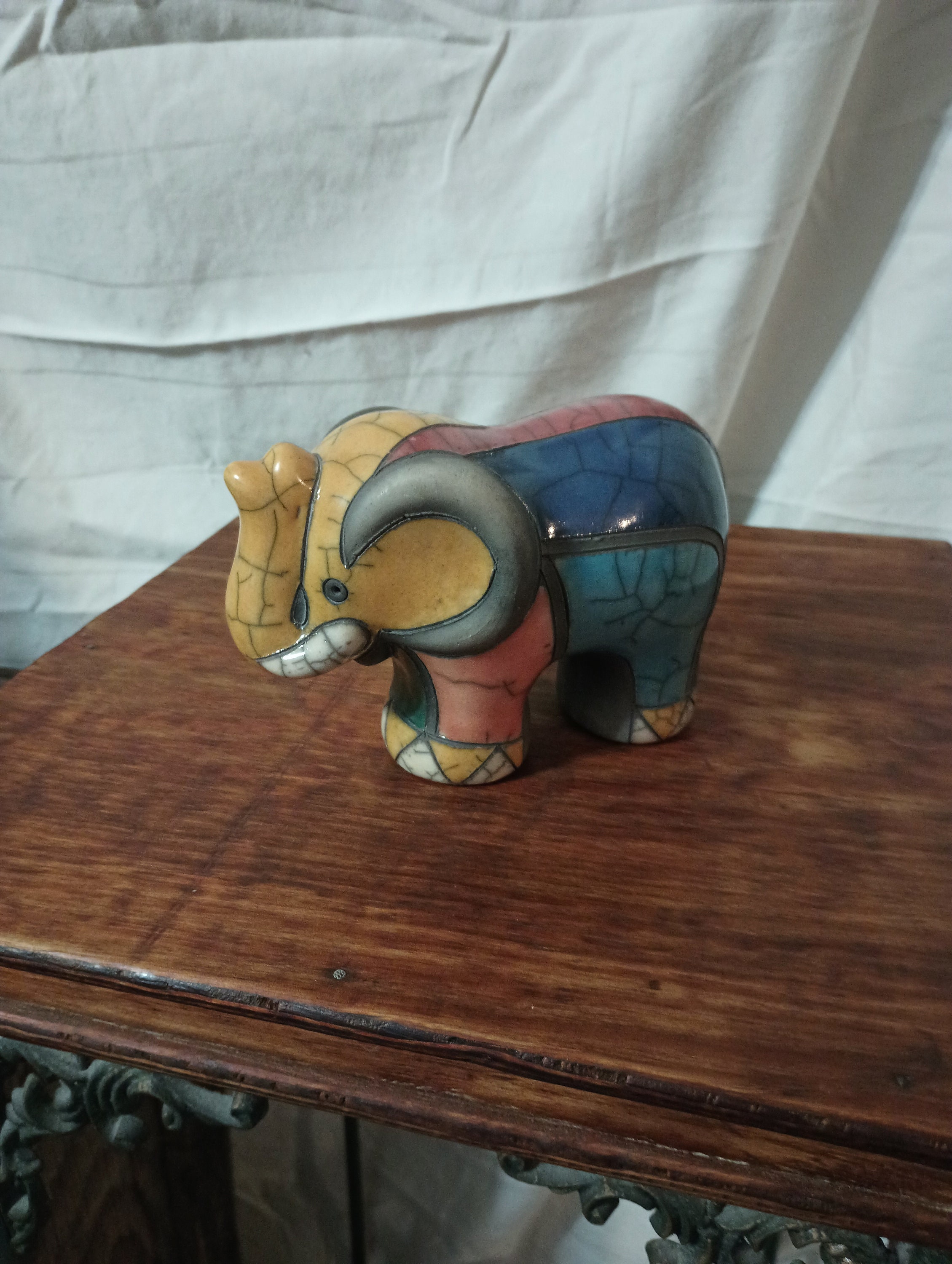 Raku Elephant Figurine South African Hand Made Raku Pottery - Etsy