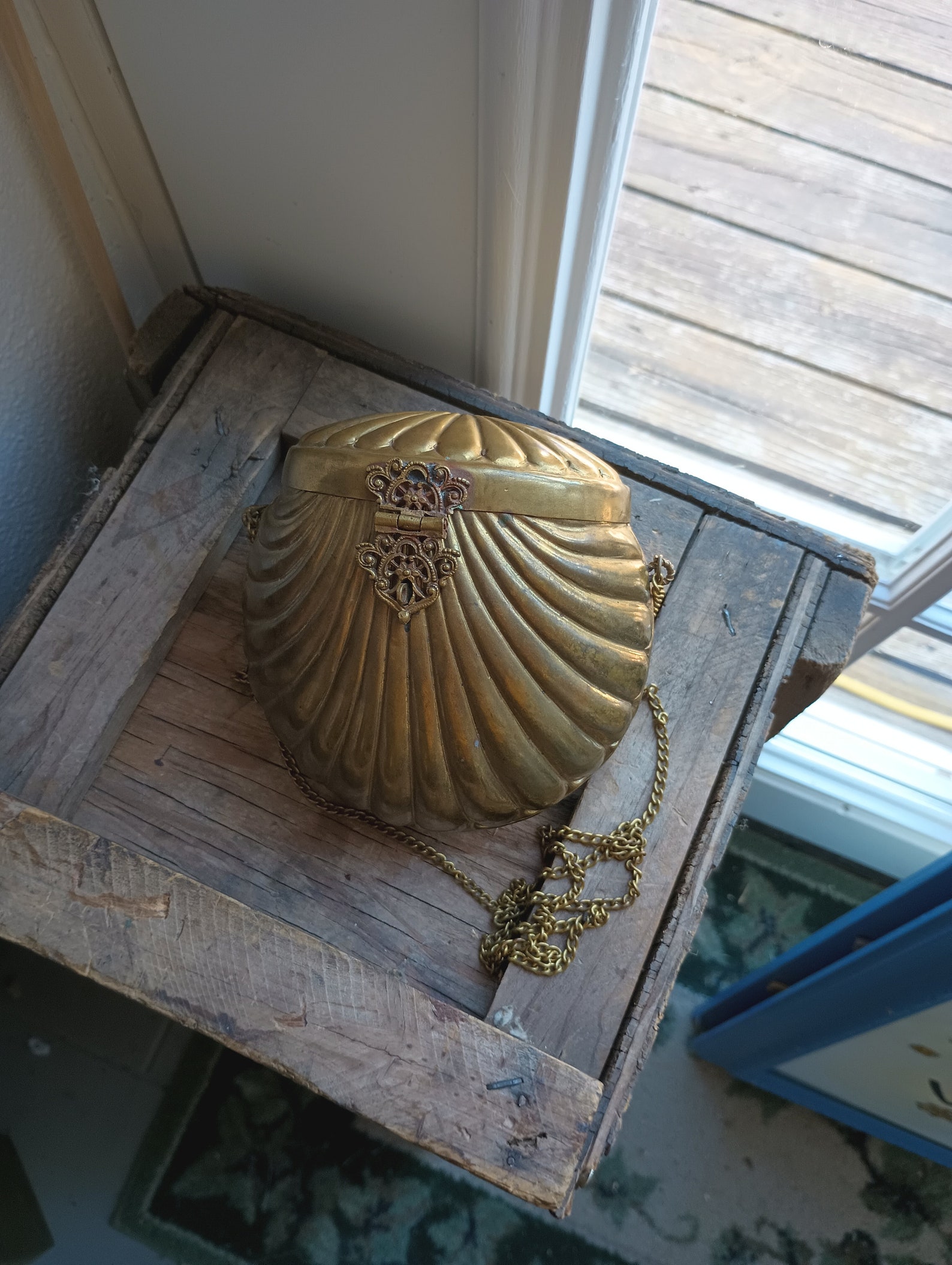 Antique Brass Clamshell Purse Lined With Royal Purple Velvet - Etsy