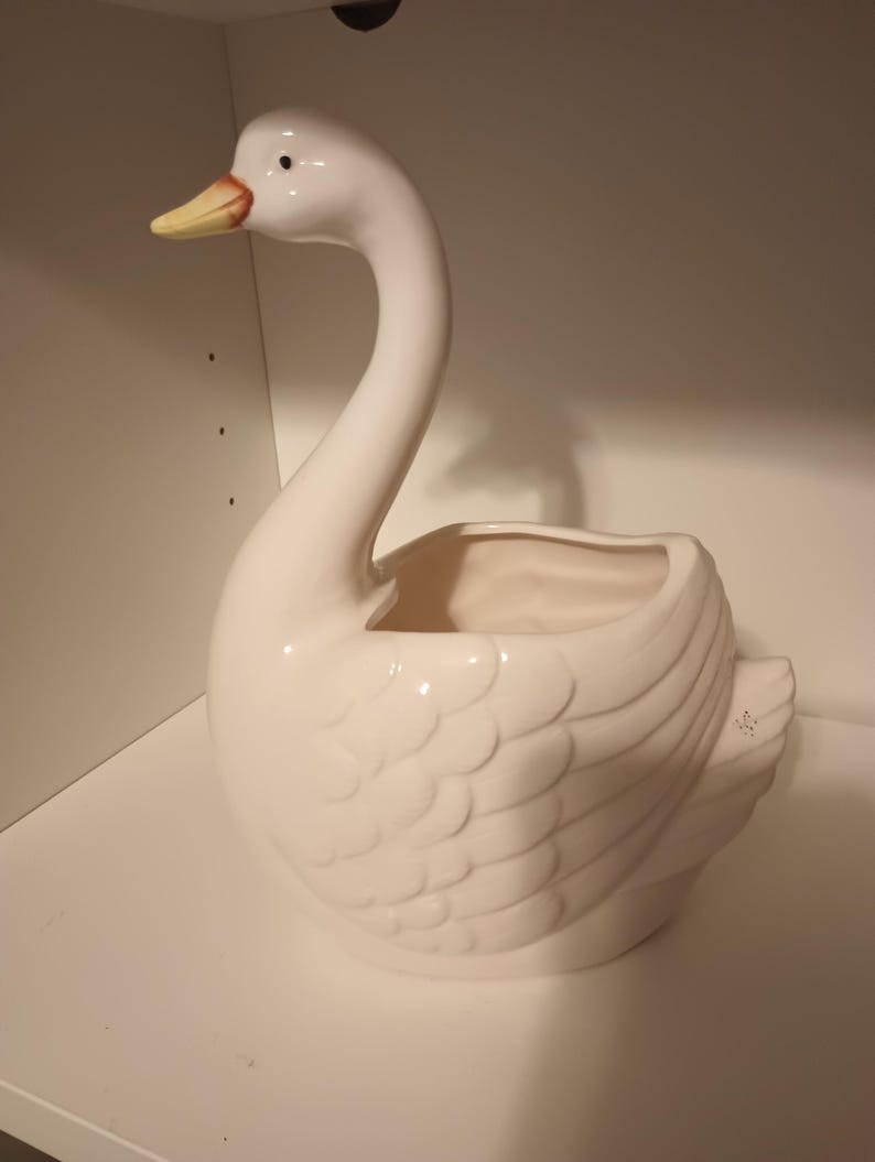 Ron Gordon Design Ceramic Swan Planter 1986 - Etsy