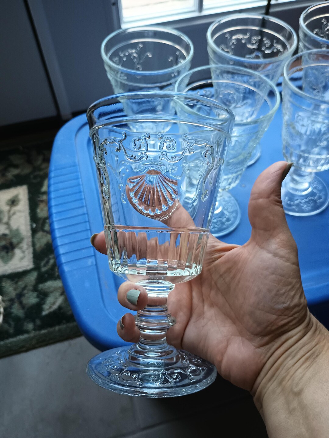 Set of 7 La Rochère Versailles Stemmed Water Glass, French Glassware ...