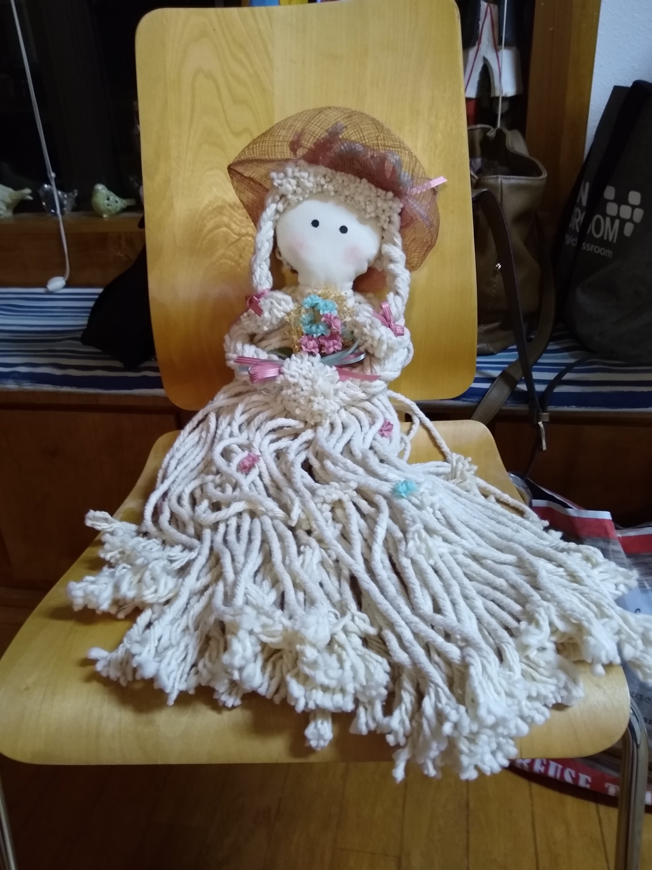 Vintage Rose Hat Brides Maiden Rag Mop Doll - Etsy