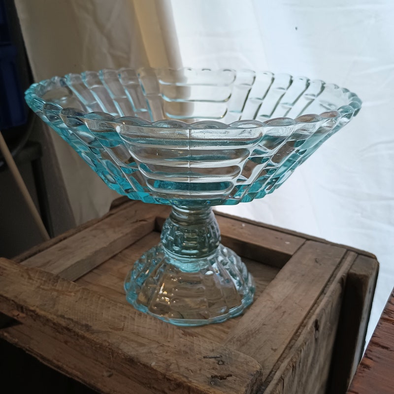 Blue Glass Compote - Etsy