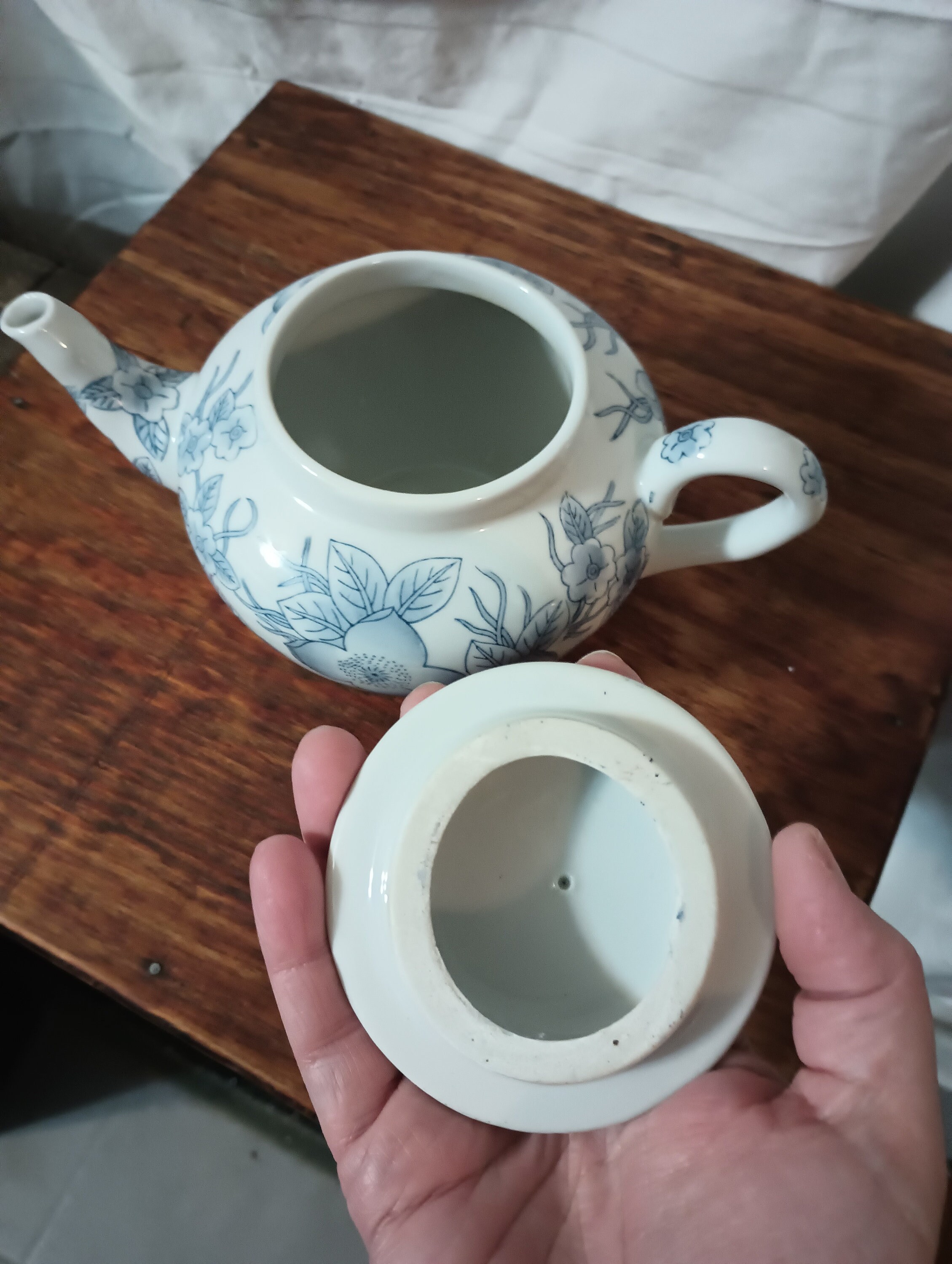 Victoria Ware Ironstone, Flow Blue Teapot, Vintage, Blue on White ...