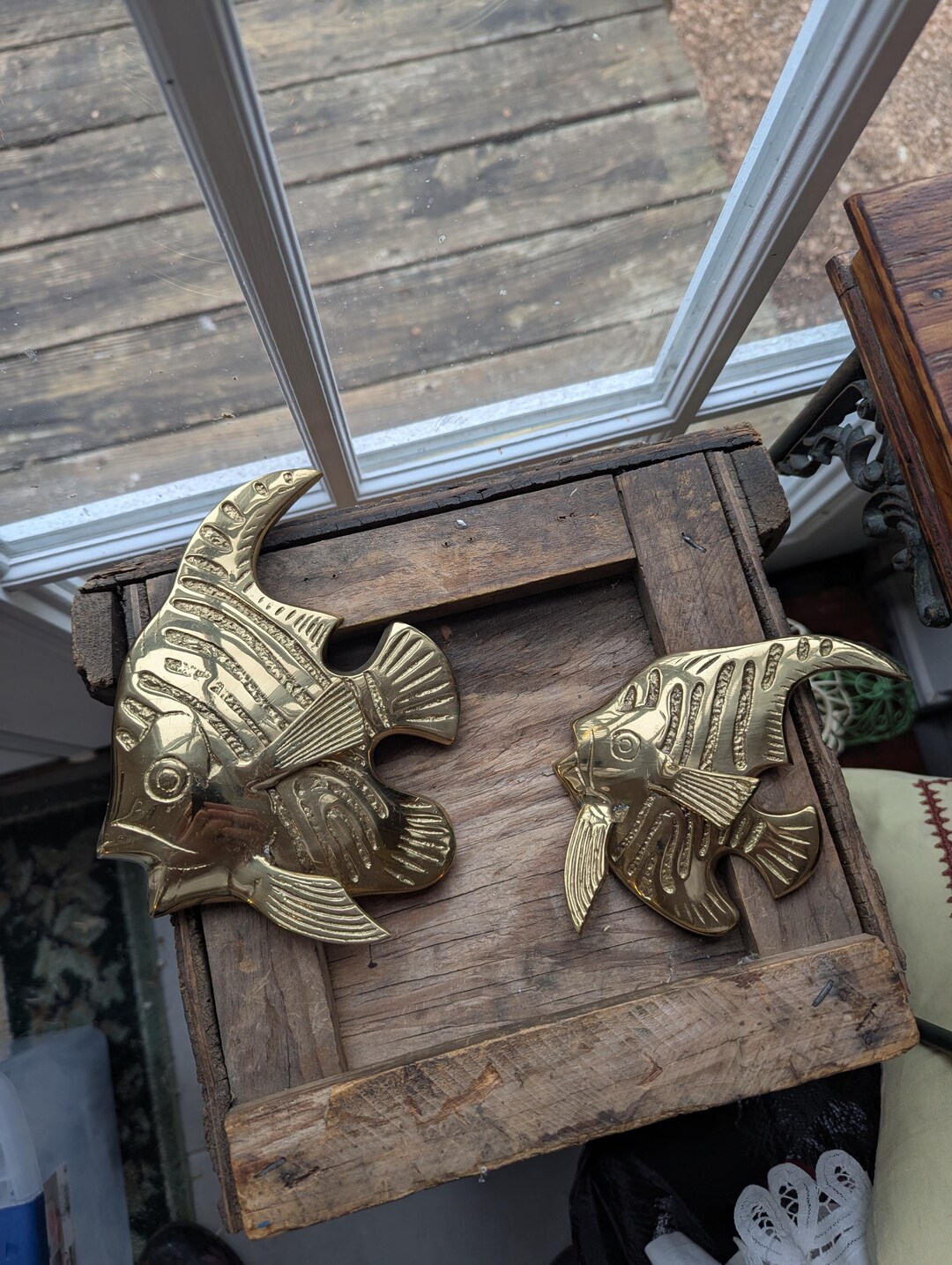 Two Vintage Brass Fish for Hanging on the Wall, Brass Nautical Décor ...