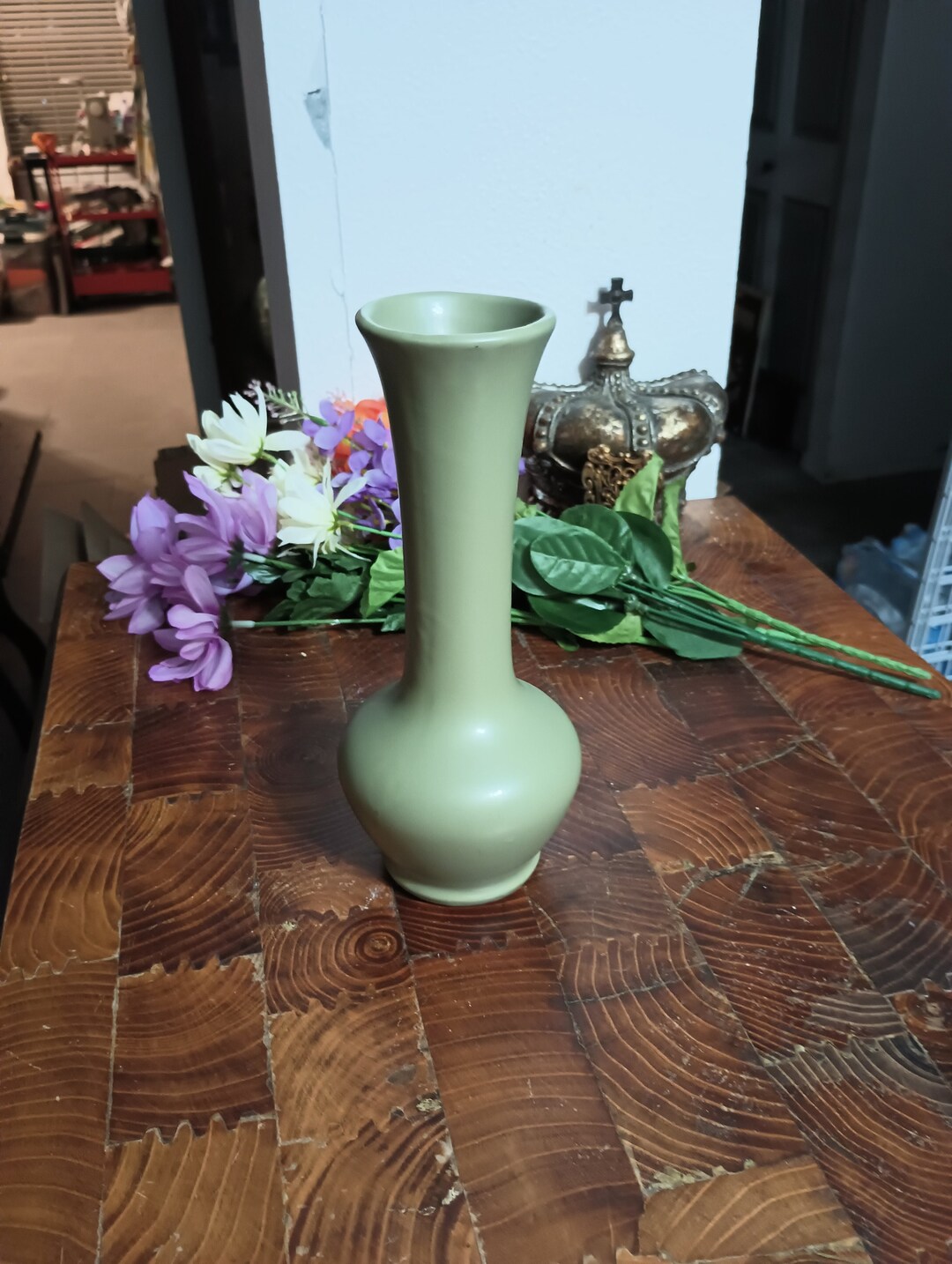 Vintage Mccoy Floraline 403 Pottery Bud Vase Matte Olive Green - Etsy