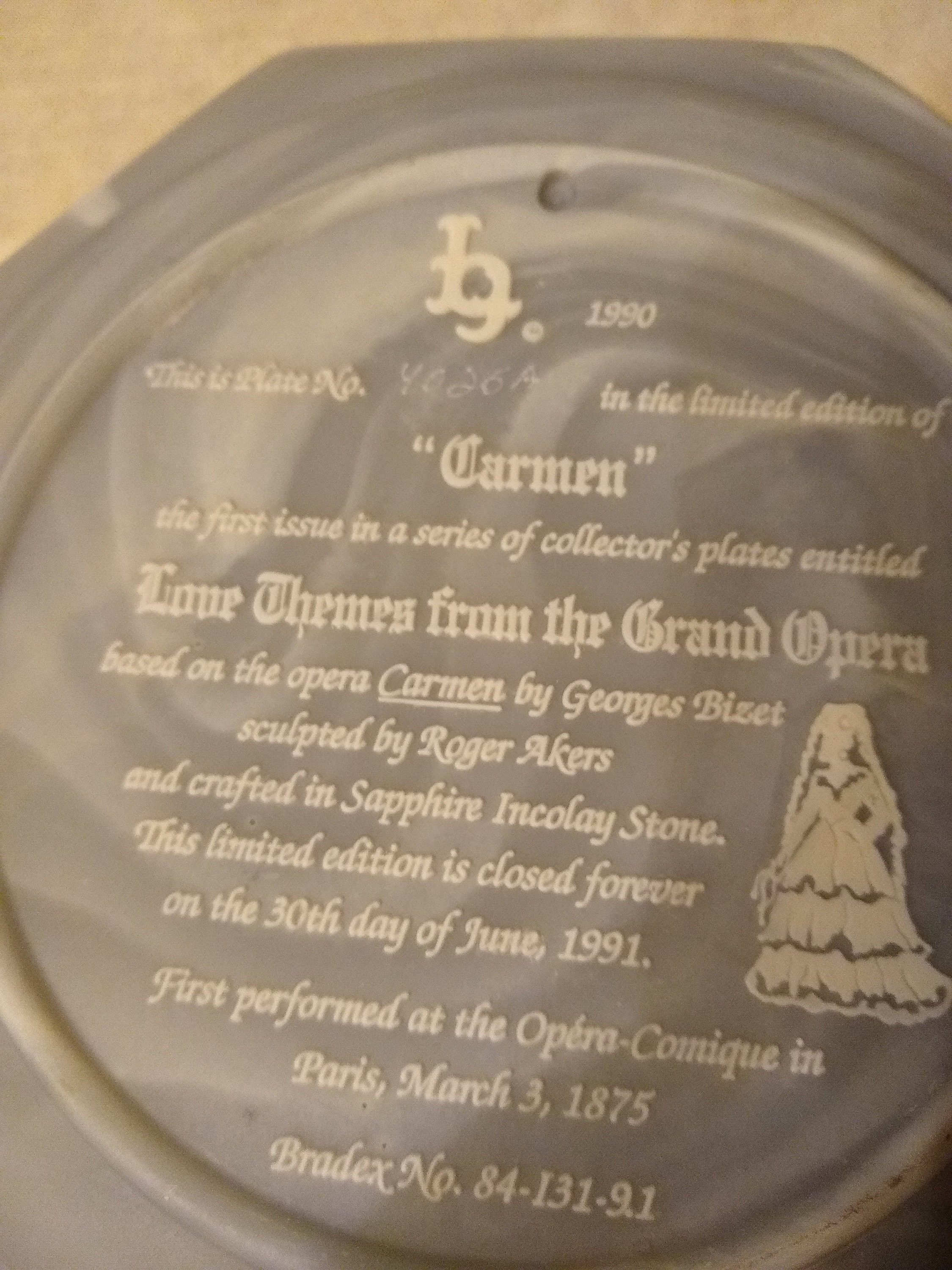 Carmen Plate by Incolay Studios From love Themes From the Grand Opera ...