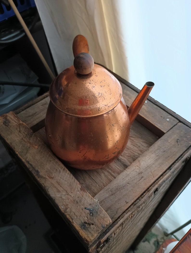 Vintage TAGUS Copper Espresso Pot Coffee Wood Handle - Etsy