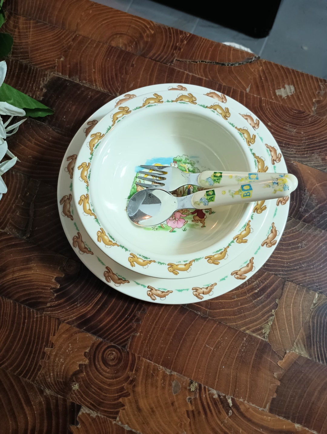 Royal Doulton Bunnykins Baby Dish Set - Etsy