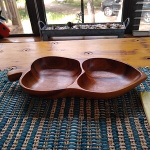 Vintage Leilani Monkey Pod Wood Divided Tray - Etsy