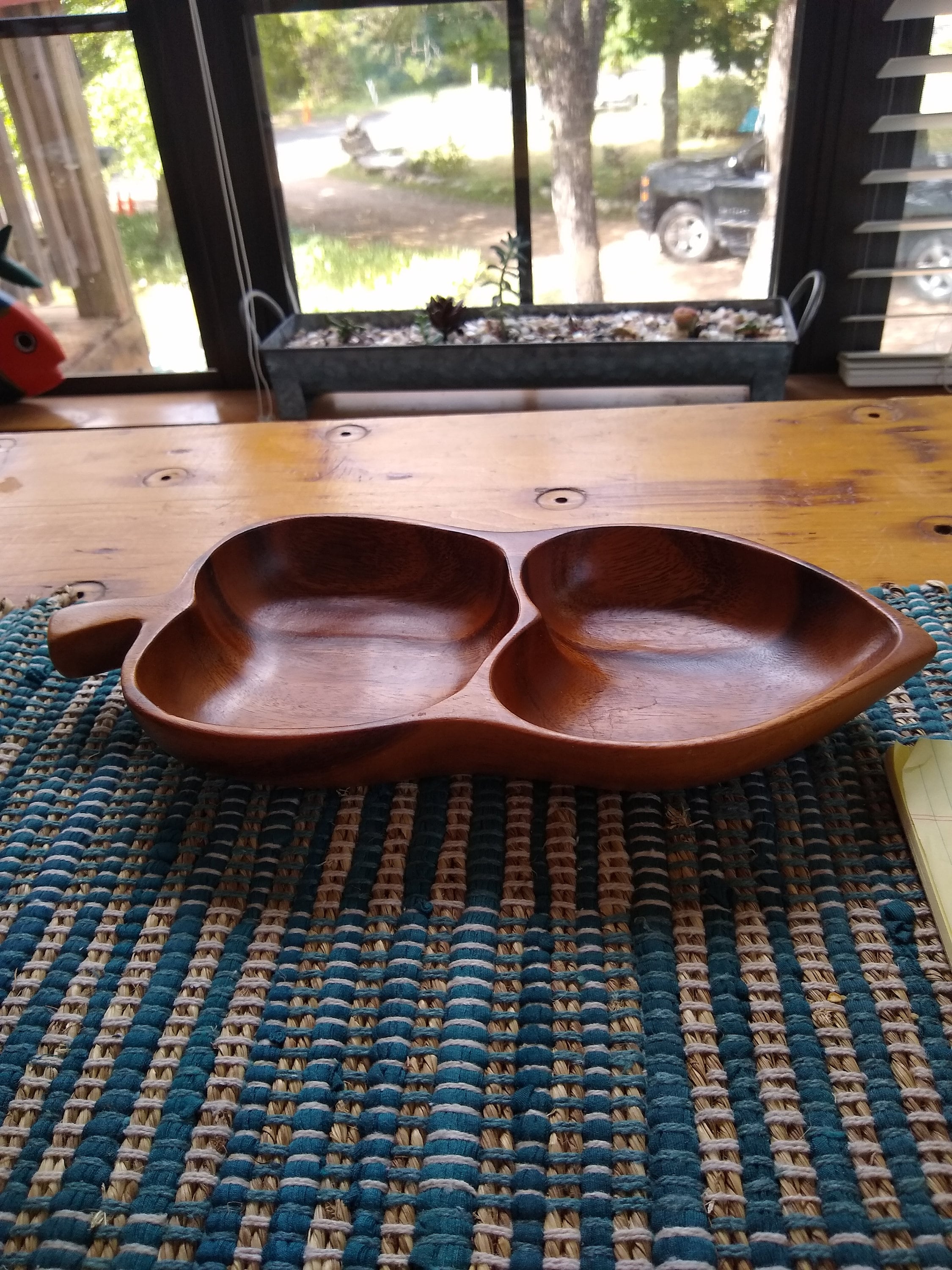 Vintage Leilani Monkey Pod Wood Divided Tray - Etsy