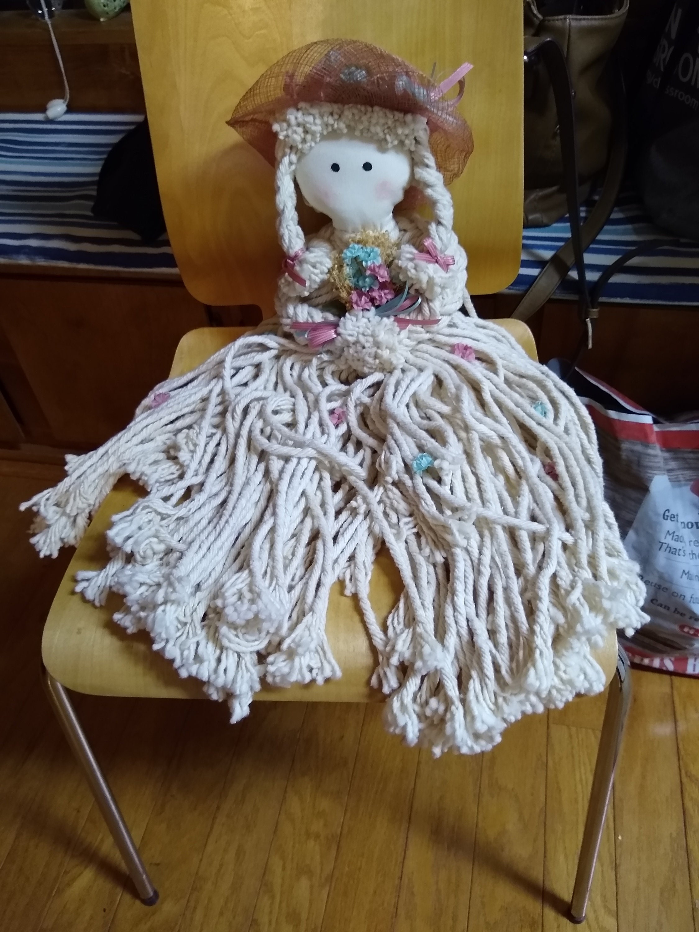 Vintage Rose Hat, Brides Maiden Rag Mop Doll - Etsy