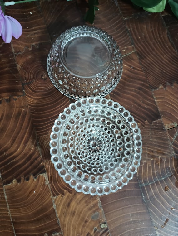 Vintage Hobnail Covered Powder Dish By Anchor Hocking… - Gem