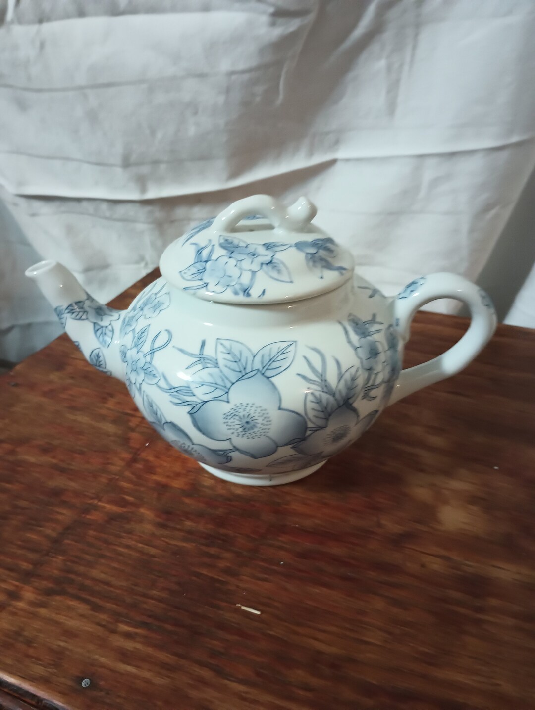 Victoria Ware Ironstone, Flow Blue Teapot, Vintage, Blue on White ...