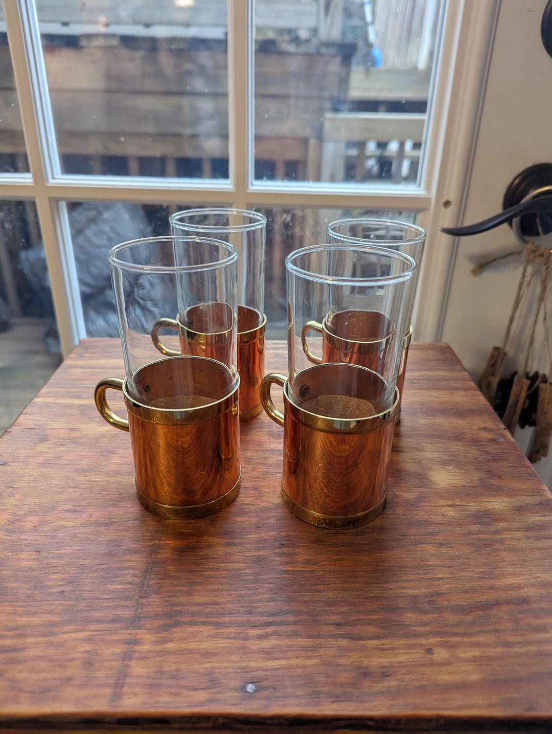 Vintage Copper & Brass Espresso Mugs - Set of Four - Etsy