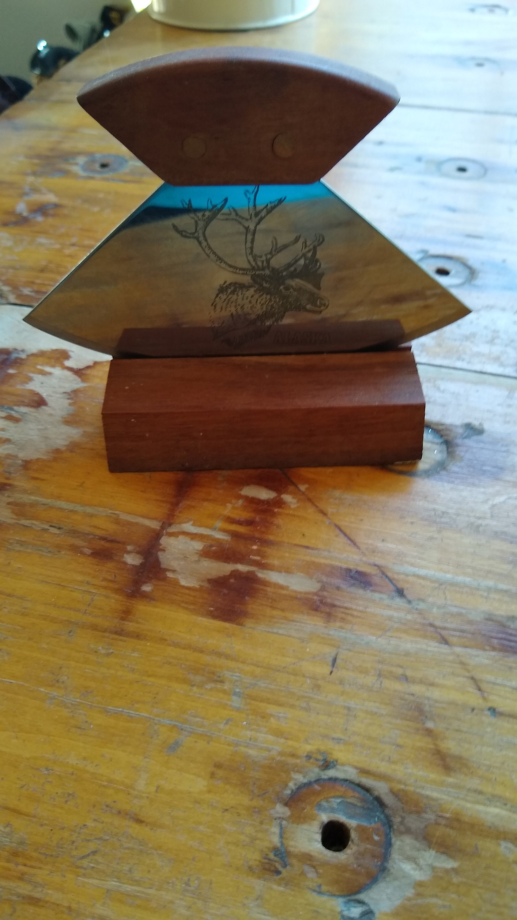 Seasoned Alaska 6" Crescent Ulu Knife Food Chopper Set Wooden Handle - Etsy