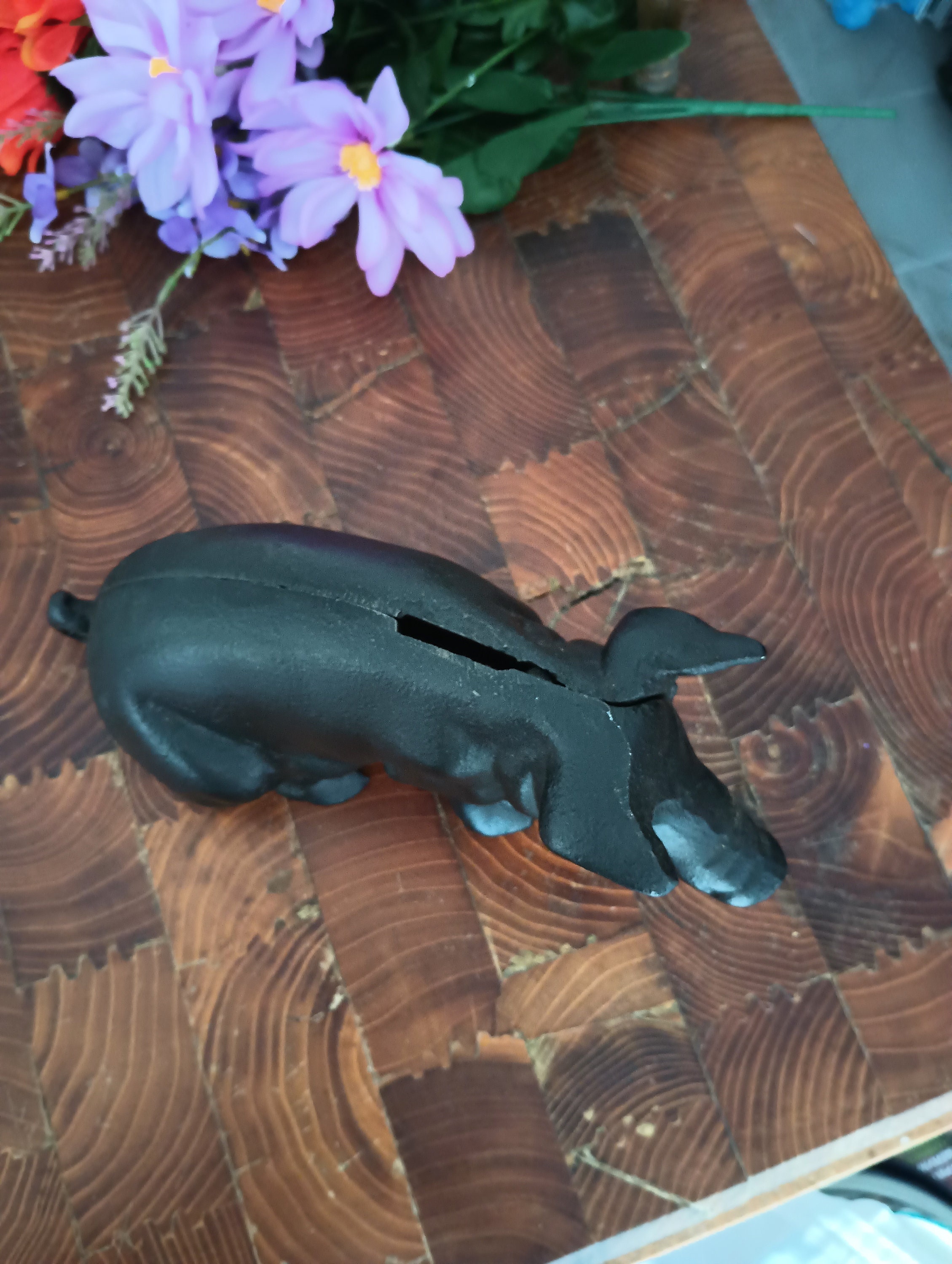 Antique Farmhouse Cast Iron Pig Coin Bank - Etsy