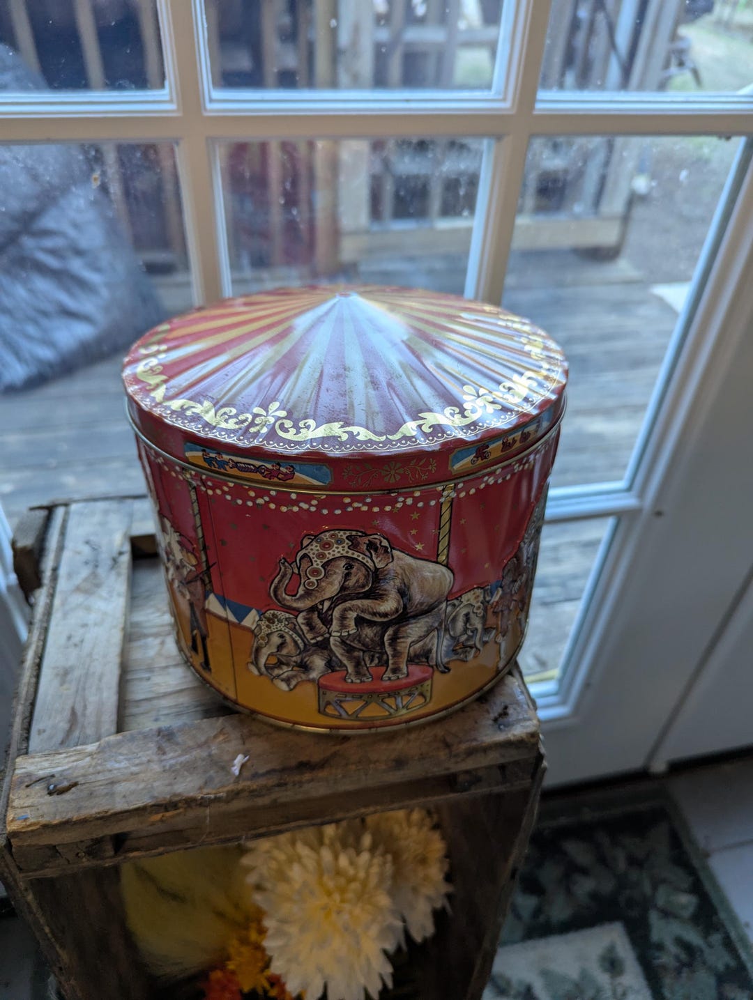 Vintage Paul Friis Circus Big Top Large Cookie Tin Embossed Images ...