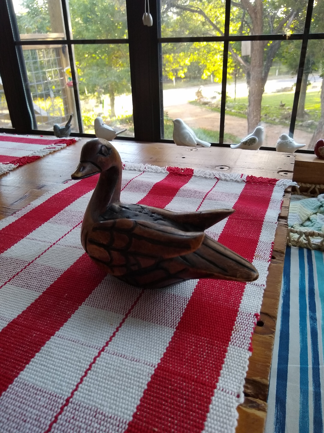 Carved Wood Duck Figurine: Rustic Home Decor - Etsy