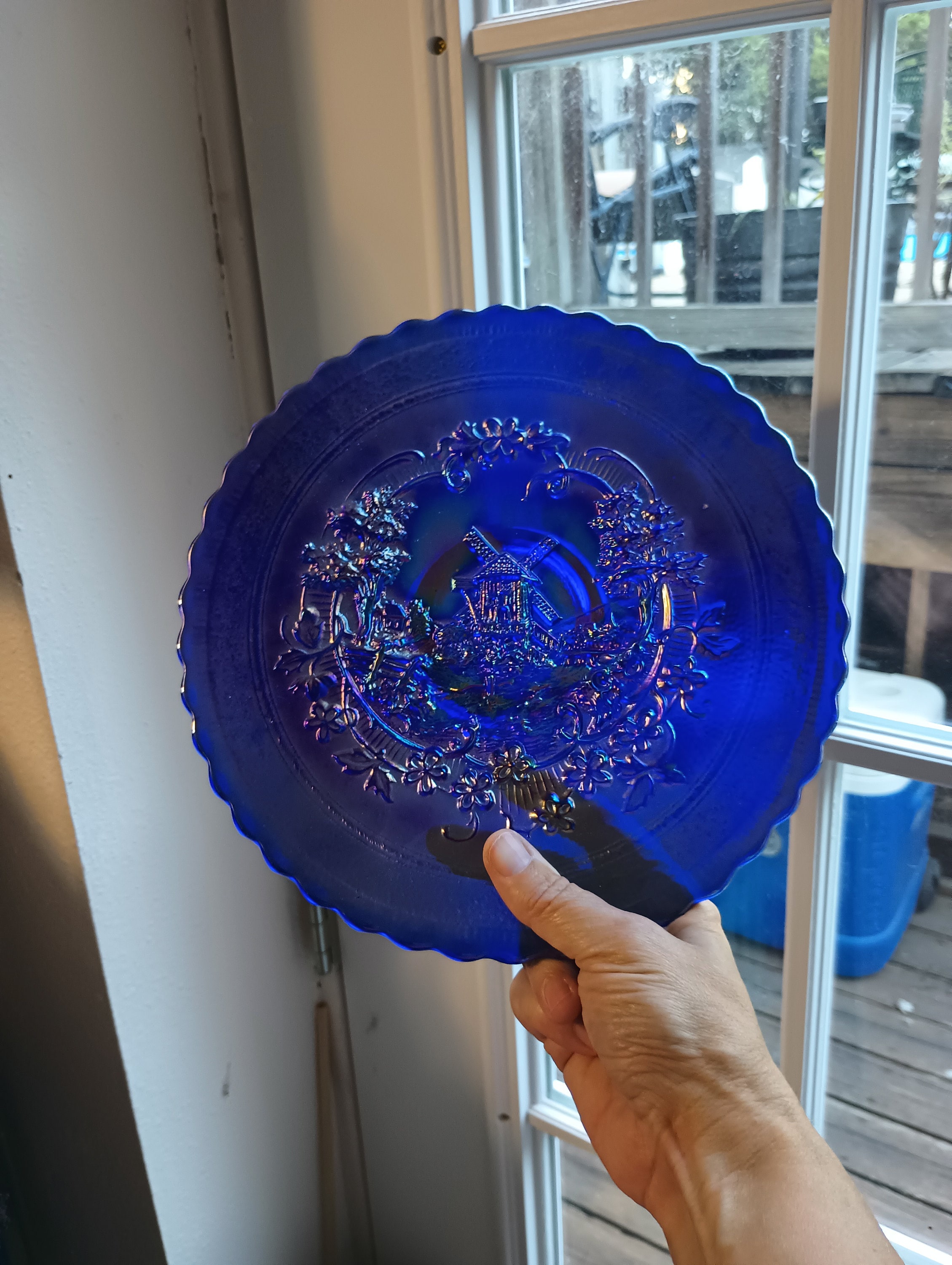 Vintage Imperial Glass Cobalt Blue Carnival Glass Windmill - Etsy