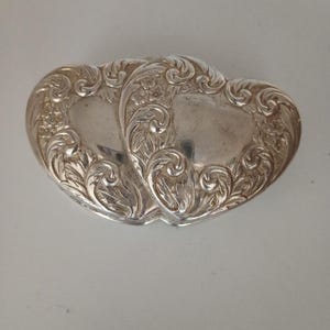 Double Heart Silver Plated Vintage 90s Godinger Jewelry Box Red Velvet ...