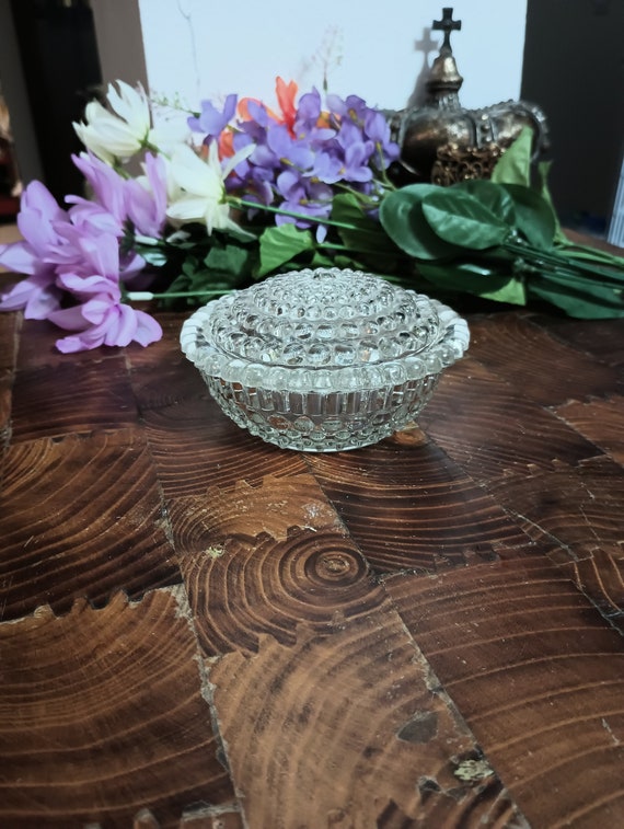 Vintage Hobnail Covered Powder Dish By Anchor Hocking… - Gem