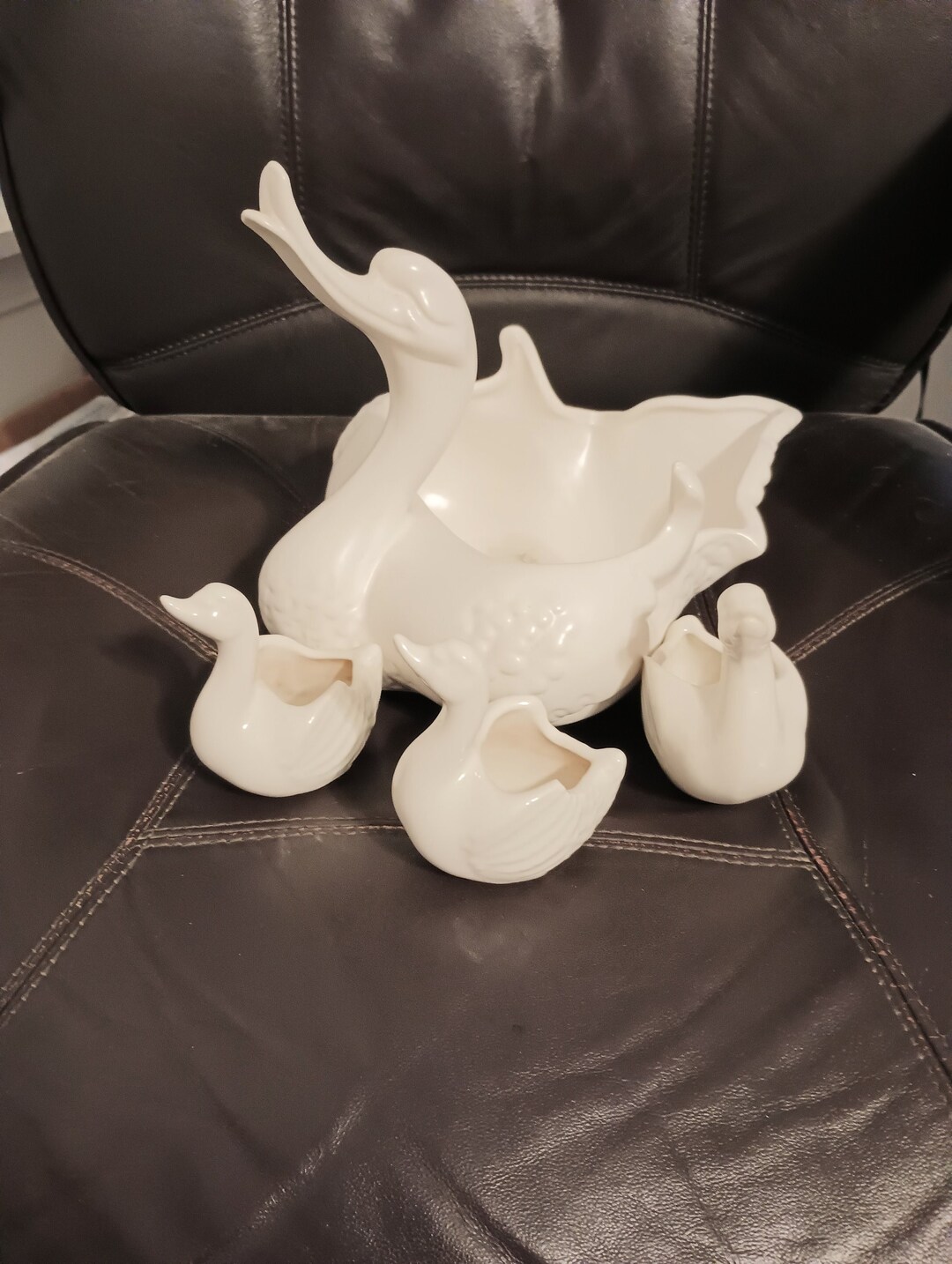 Vintage Hull Swan Planter Set: Mid-century Creamy White Pottery - Etsy