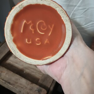 Mccoy Swirl Beaded Footed Vase , Signed Mccoy Burnt Orange Twist Ribbed ...