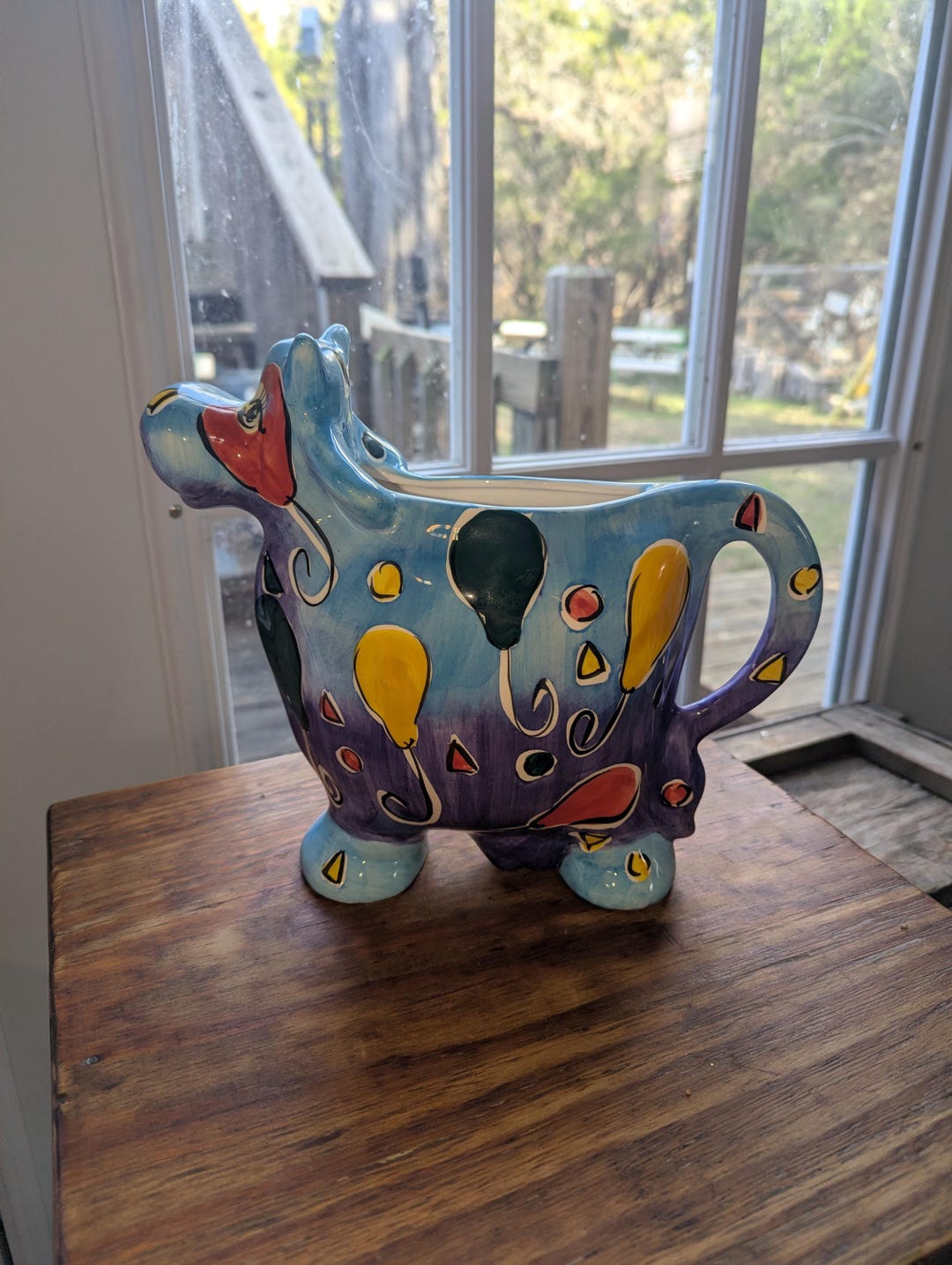 Ceramic Country Cow Pitcher - Etsy