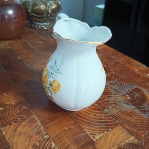 Vintage Royal Crown Pitcher Made in Japan White Yellow Floral Flowers ...