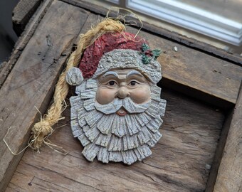 DIY Kit or Painted Santa Ornament, Christmas Ornament, Christmas Gift ...