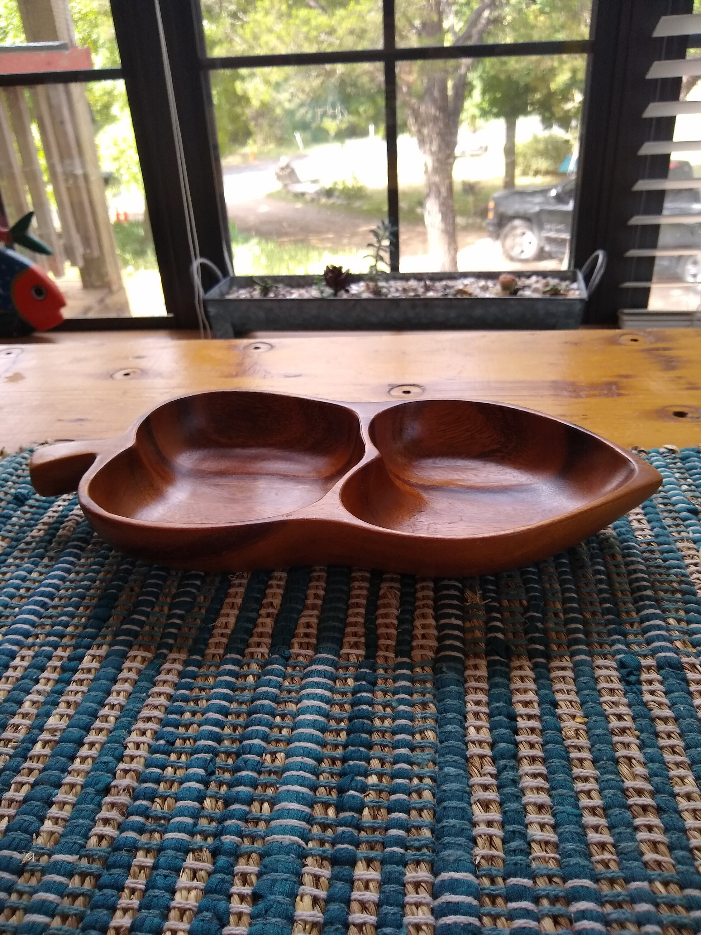 Vintage Leilani Monkey Pod Wood Divided Tray - Etsy