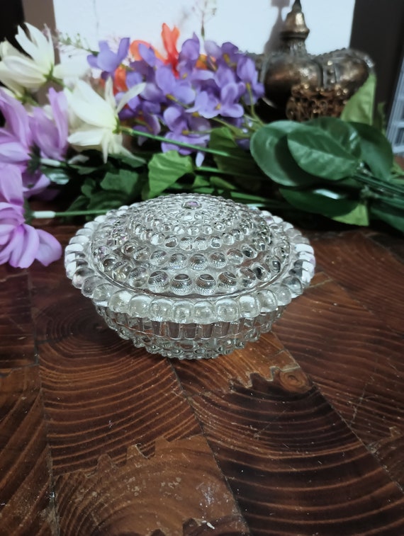 Vintage Hobnail Covered Powder Dish By Anchor Hocking… - Gem